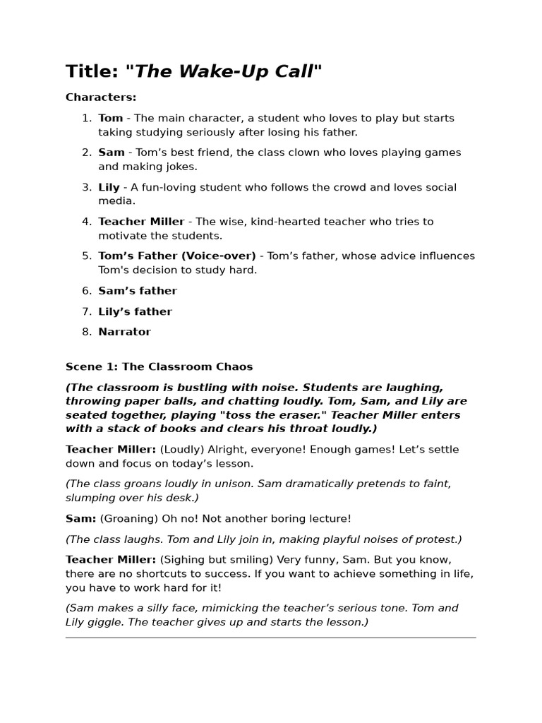 The Wake-Up Call | PDF