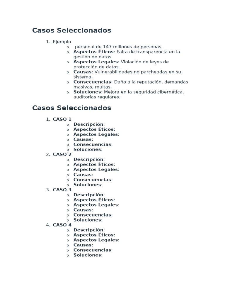 Casos Seleccionados | PDF