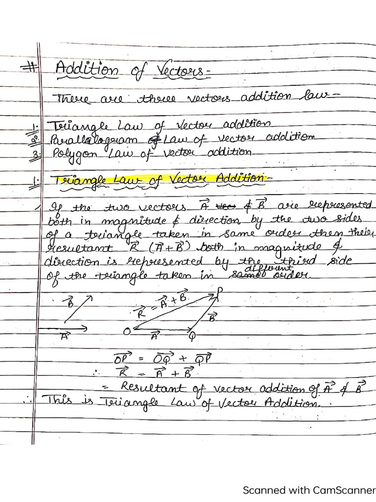 VECTORS LAWS & Their Proof | PDF