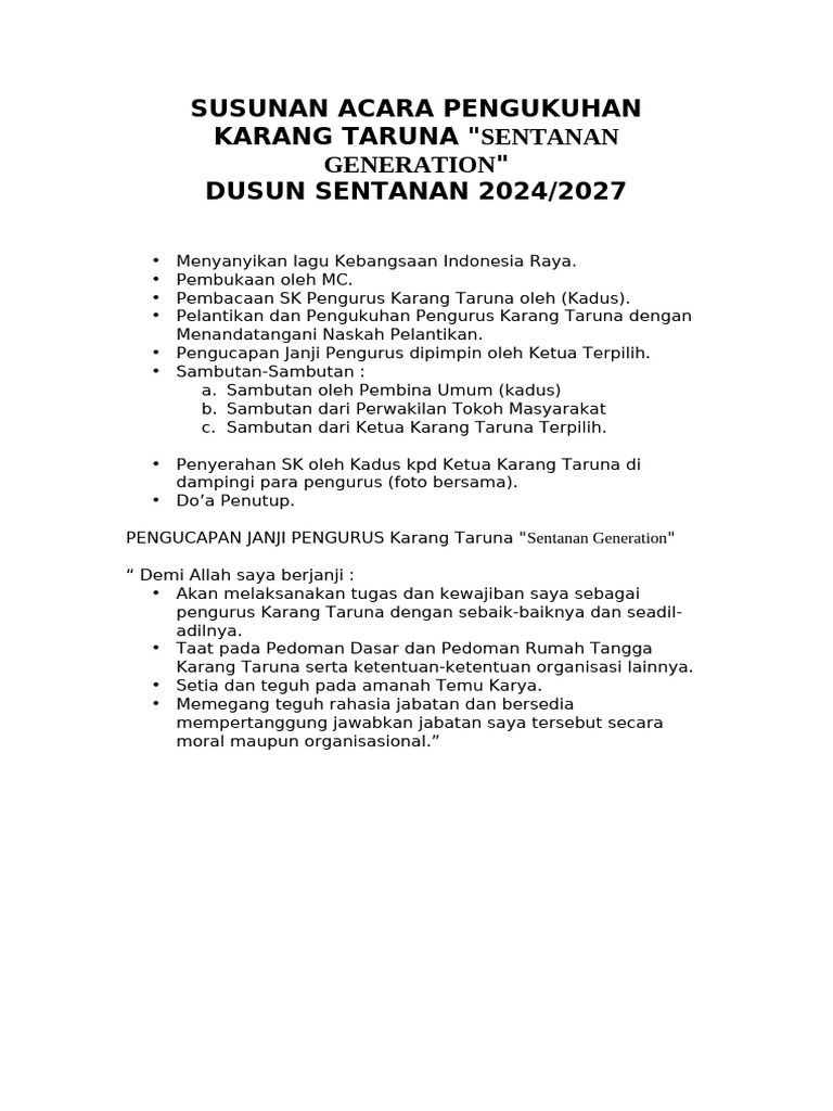 Susunan Acara-1 | PDF