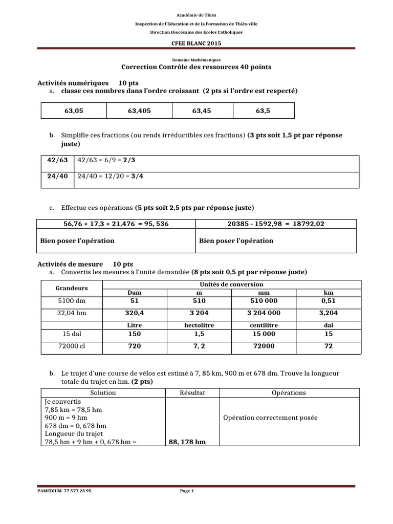 Correction Math | PDF
