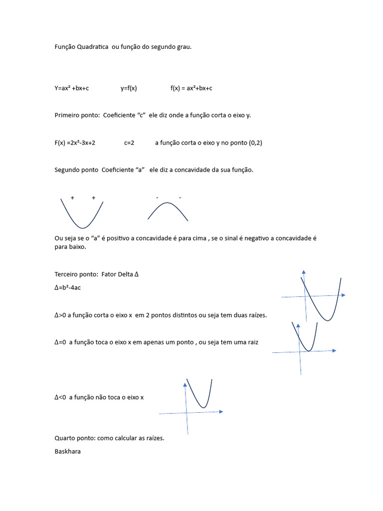 Função Quadratica Ou Função Do Segundo Grau | PDF