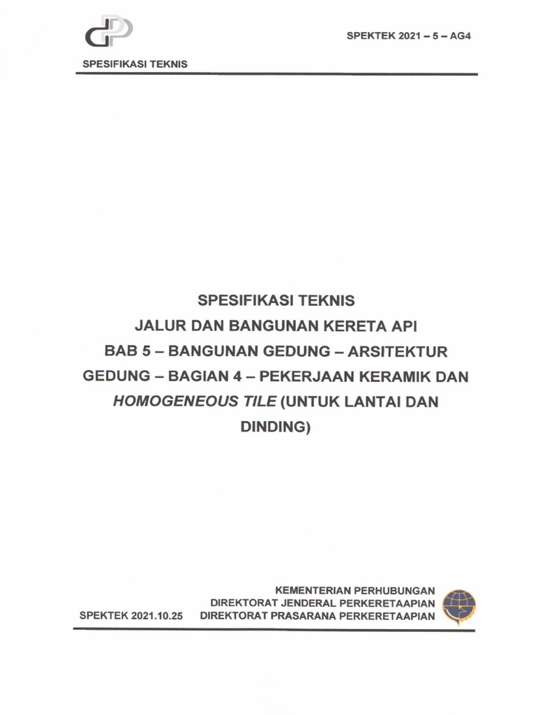Spektek 2021 - 5 - Ag4 - Pekerjaan Keramik Dan Homogeneous Tile | PDF