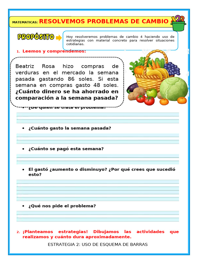 U6 S4 Ficha D4 Mat Resolvemos Problemas de Cambio 4 | PDF