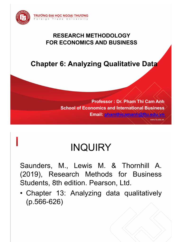 Chapter 6. Analyzing Qualitative Data - Short Version | PDF
