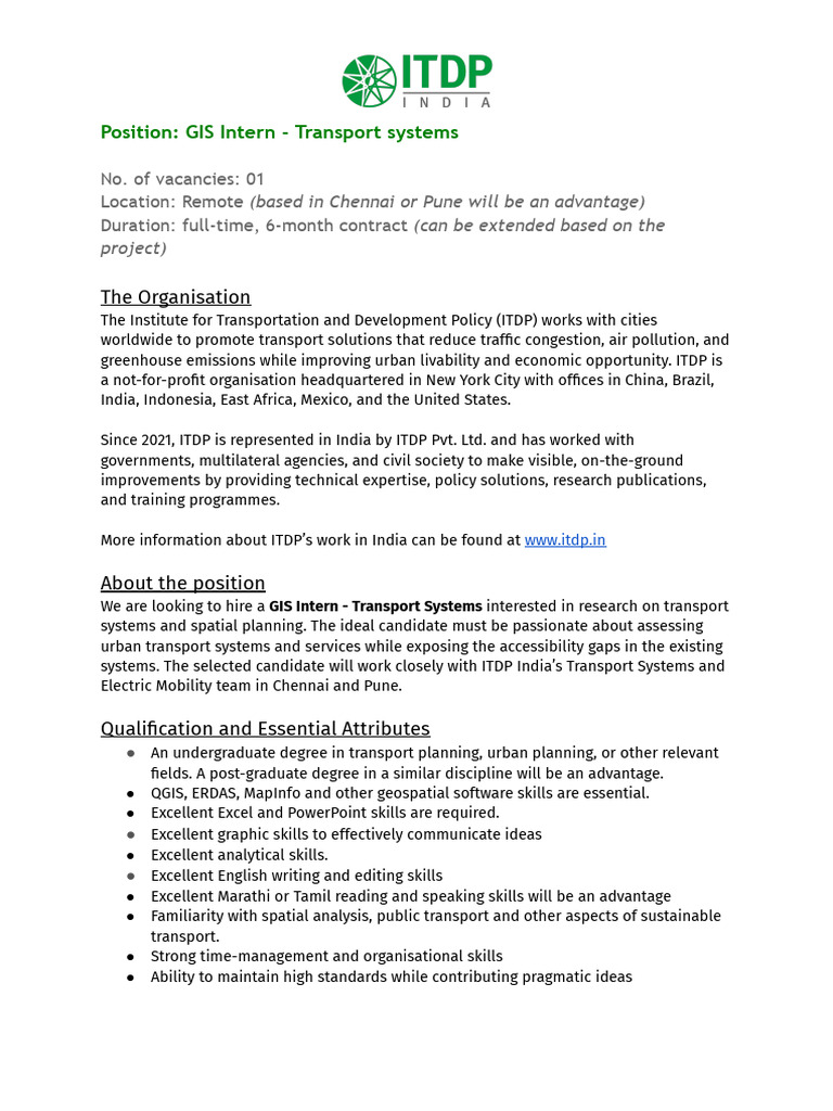 JD GIS Intern Transport Systems | PDF | Geographic Information System