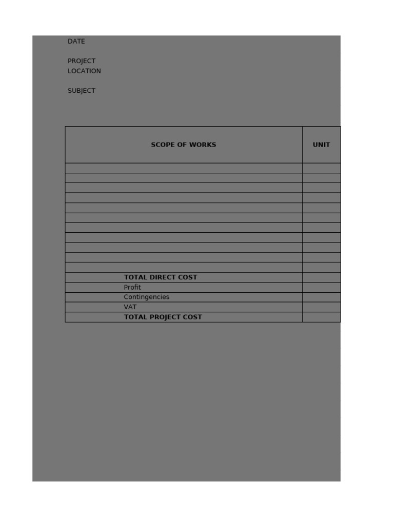 Sample Simple Boq Format | PDF | Computers