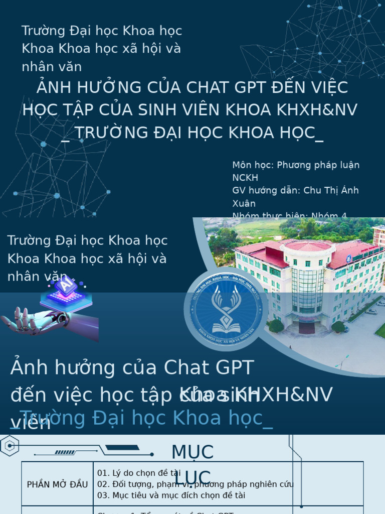 Nhóm 9 - Ảnh Hưởng Của Chat GPT Đến Việc Học Tập Của Sinh Viên Khoa KHXH&NV - Trường Đại Học ...