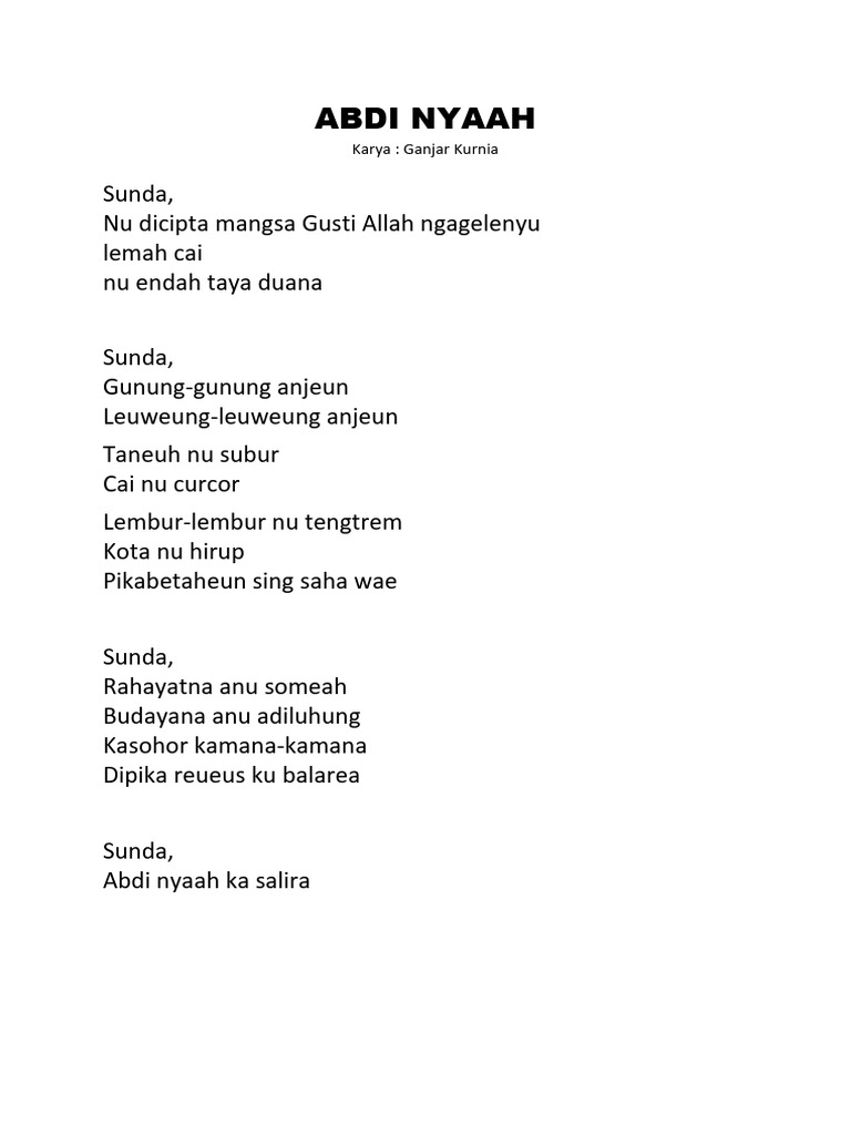 Sajak - Abdi Nyaah | PDF