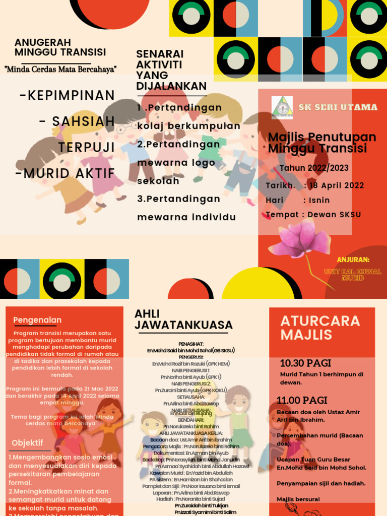 Pamplet Minggu Transisi Tahun 1 | PDF