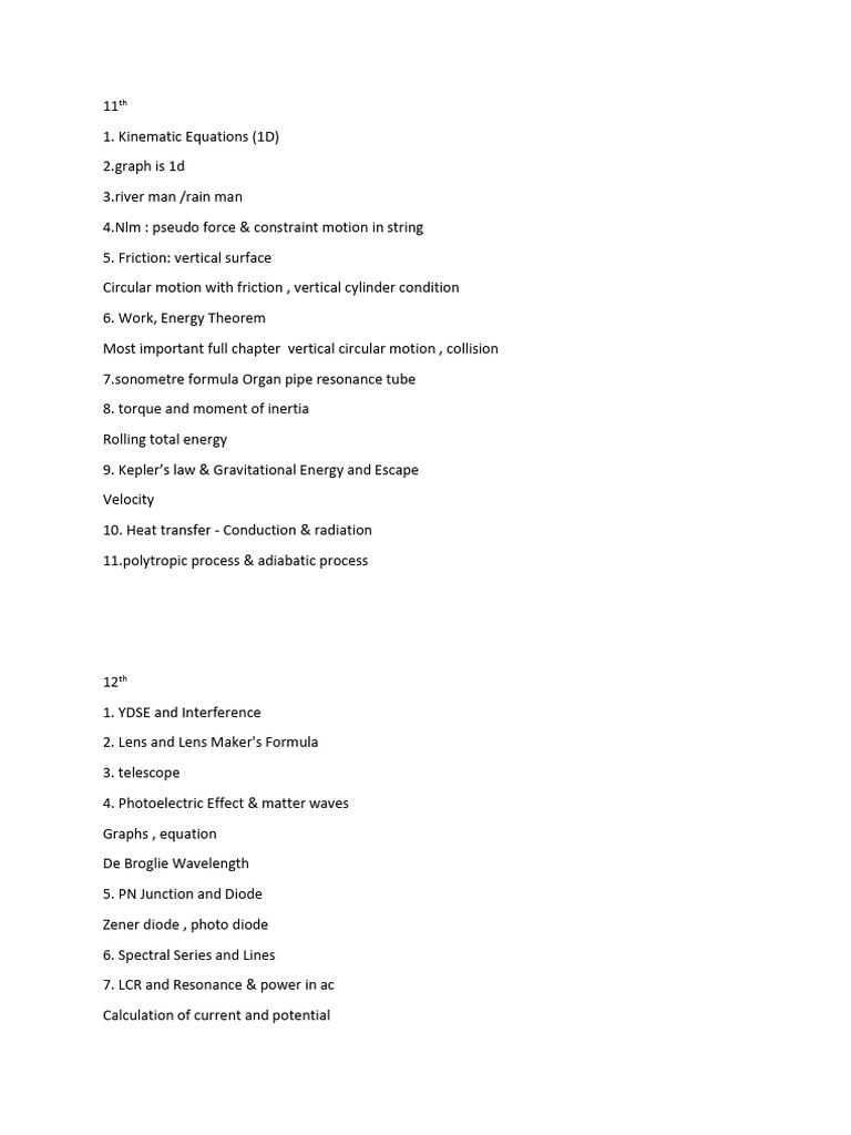 Neet Imp Topic | PDF