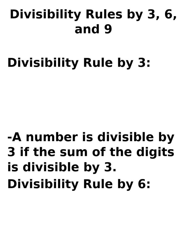 Divisibility Rules by 3 | PDF