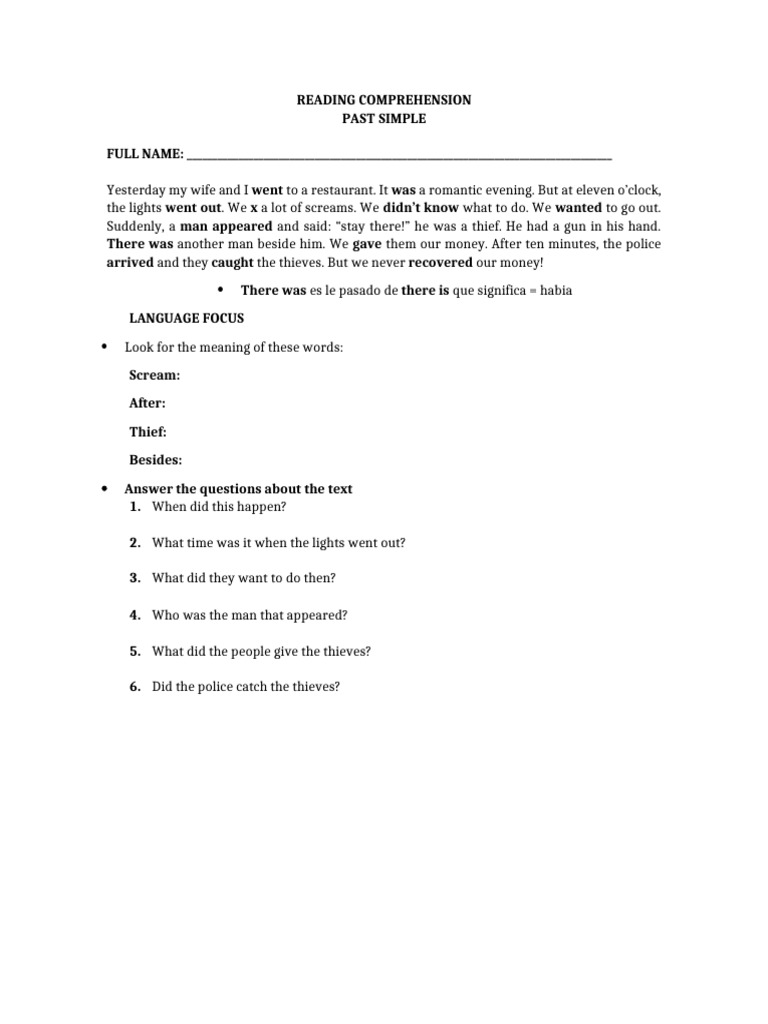 Reading Comprehension Unit 10 | PDF