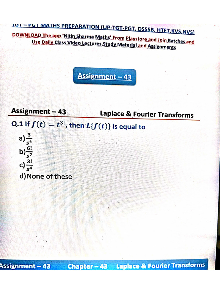 Laplace and Fourier Transform | PDF
