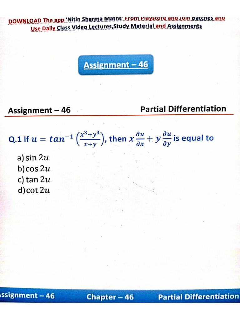 Partial Differentiation | PDF