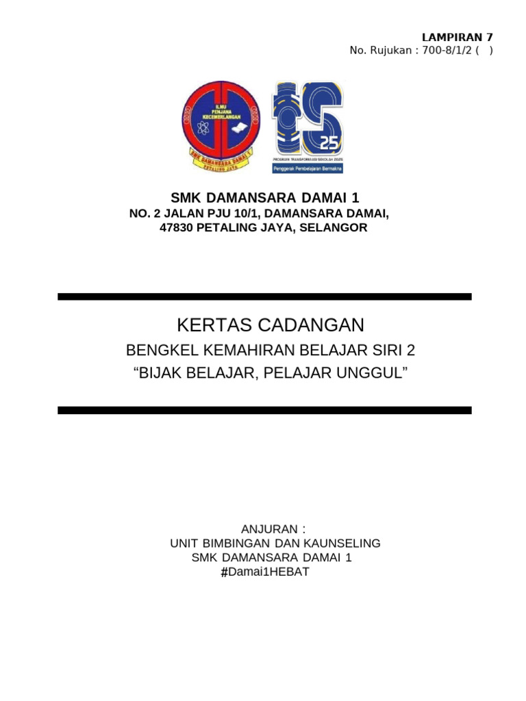 Kertas Kerja Bijak Belajar Cgu Jinggo | PDF
