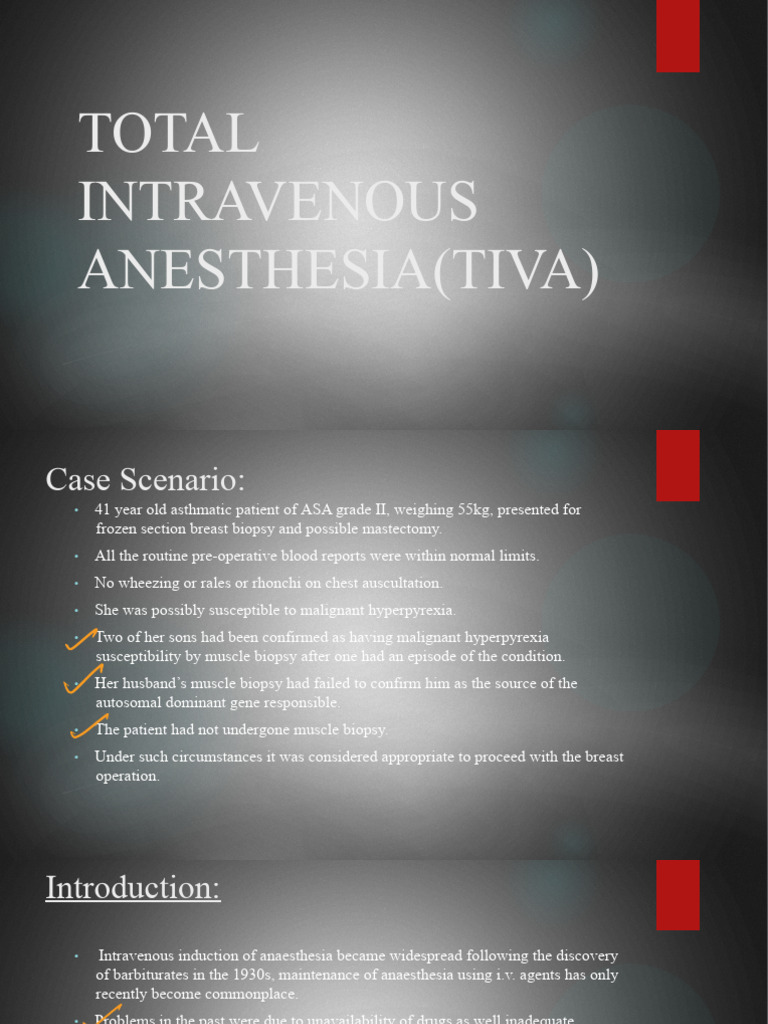 40.total Intravenous Anesthesia (Tiva) | PDF