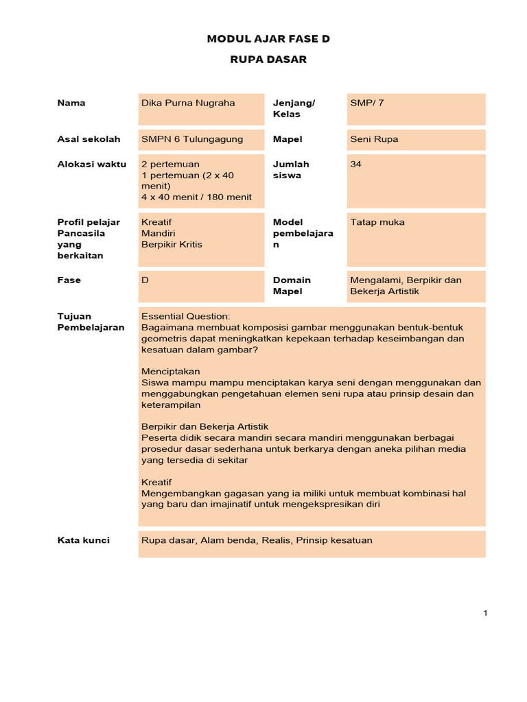 Modul Ajar Fase D | PDF