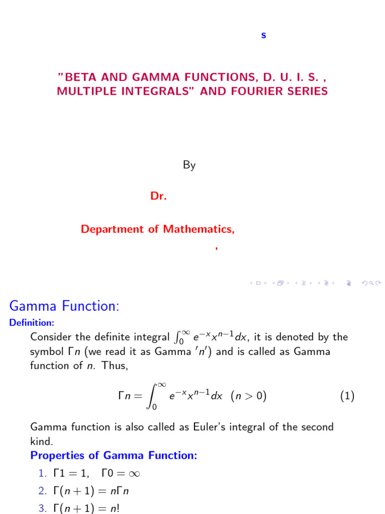 Beta Gamma Function | PDF