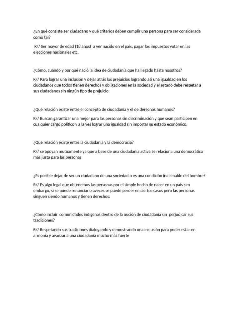 En Qué Consiste Ser Ciudadano y Qué Criterios Deben Cumplir Una Persona ...