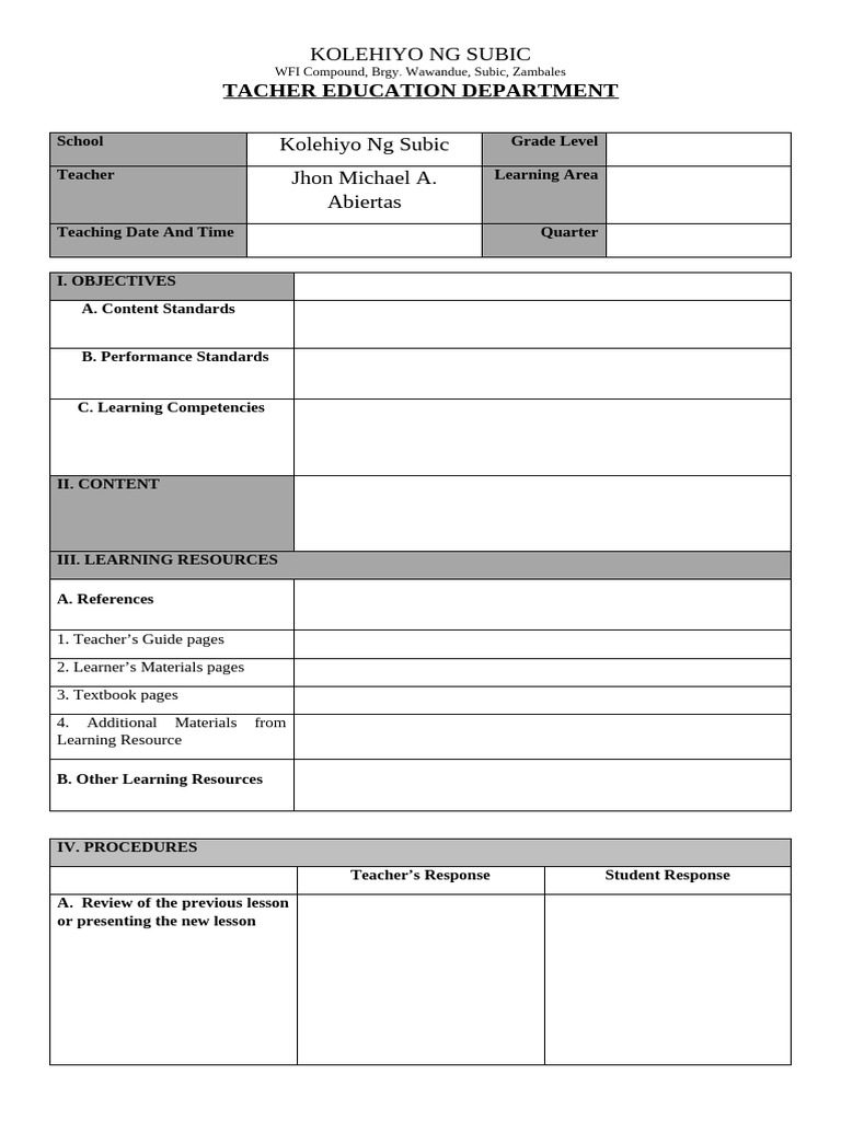 English DLP Kns Template 1 | PDF