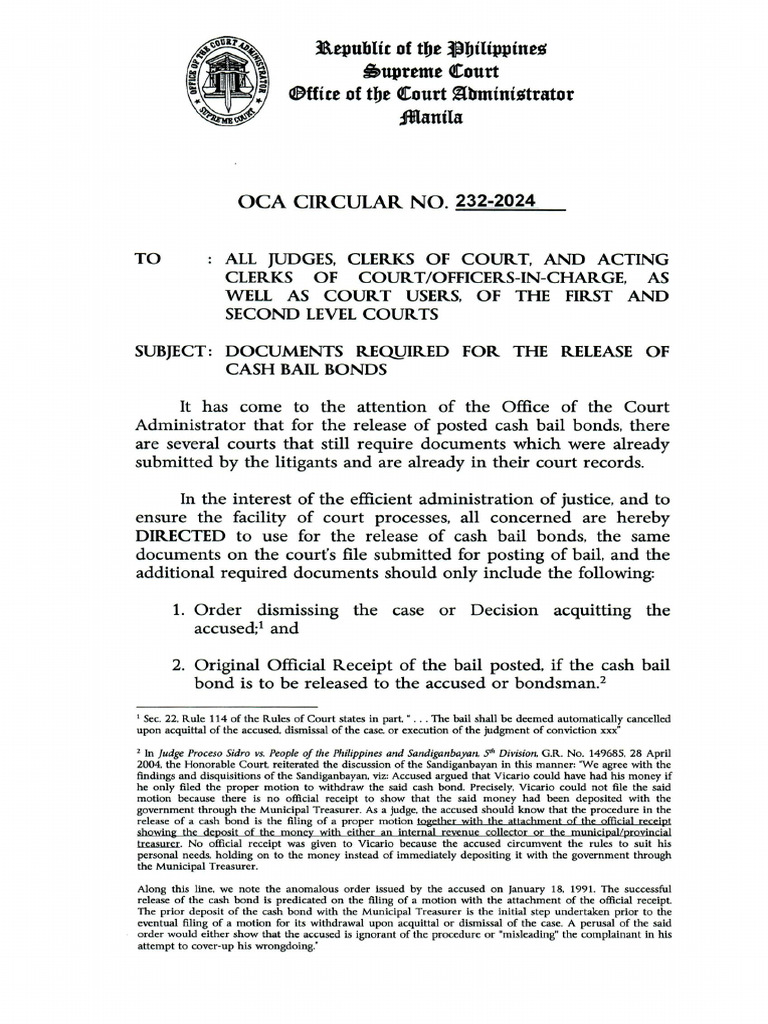 OCA Circular No. 232 2024 | PDF