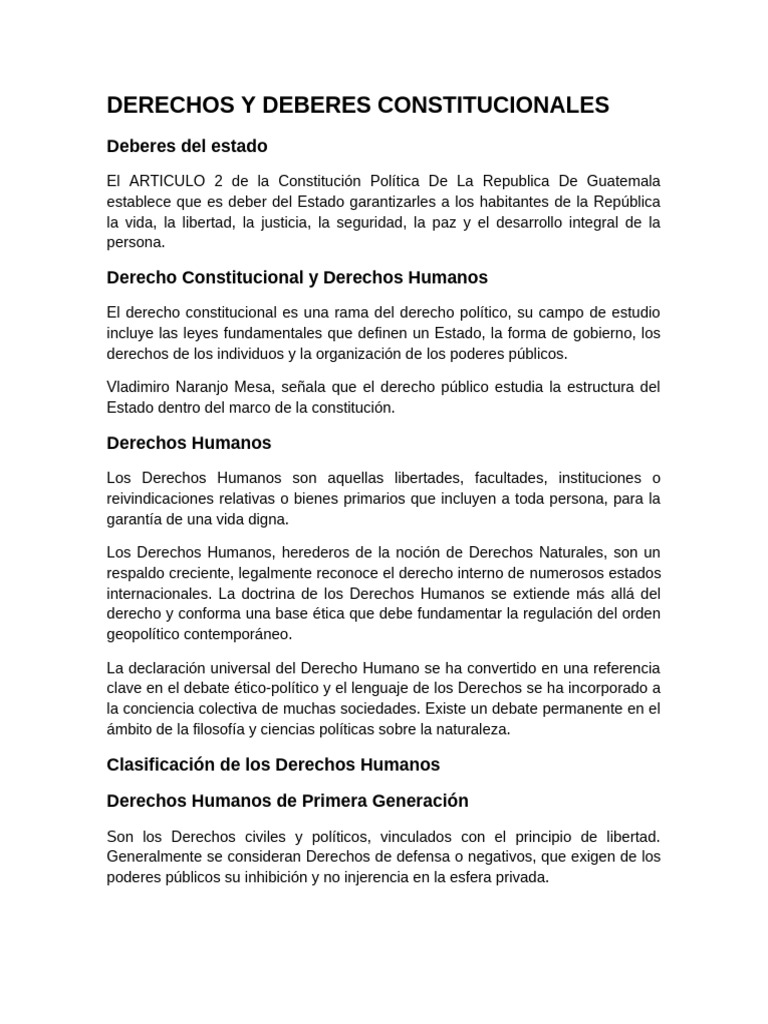 Derechos y Deberes Constitucionales - Equidad | PDF | Derechos humanos | Constitución