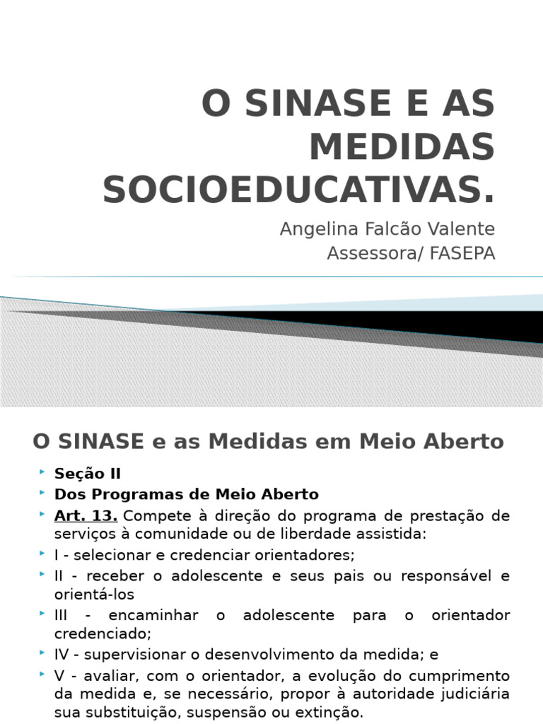 O Sinase e As Medidas Socioeducativas | PDF
