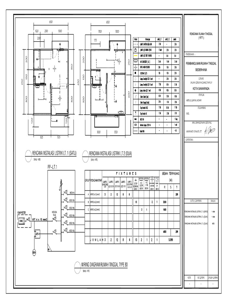 Gambar Rencana Dan Perhitungan Teknis Jaringan Listrik-2 | PDF