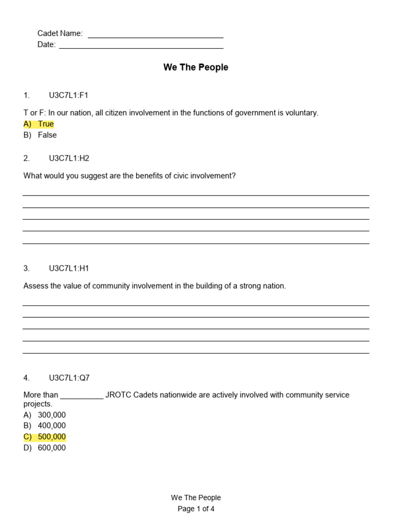 We The People Exam | PDF