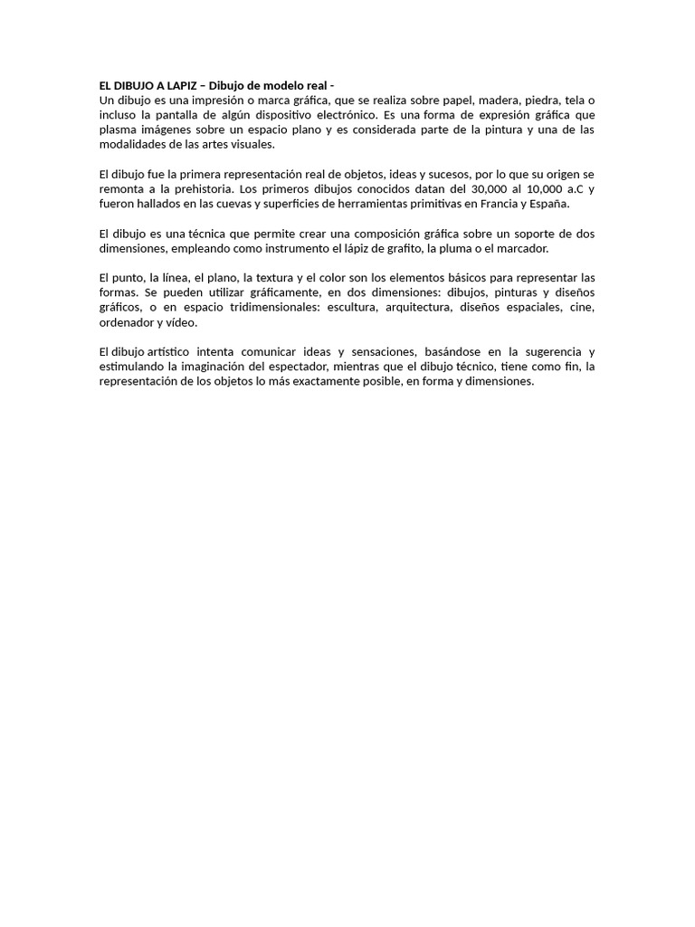 El Dibujo A Lapiz | PDF