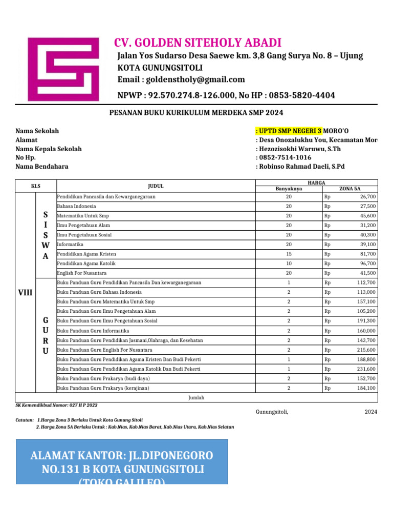 Katalog Kurikulum Merdeka SMP 2024 | PDF