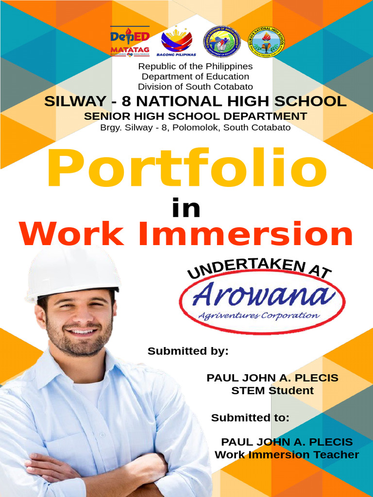 Work Immersion Portfolio Cover Page | PDF