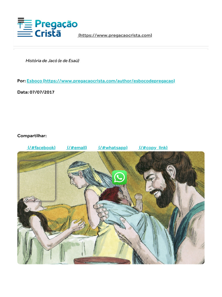 História Completa de Jacó (E de Esaú) Segundo A Bíblia | PDF