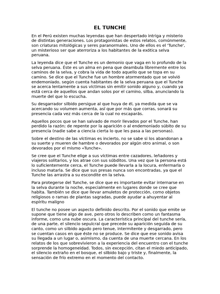 El Tunche Resumen | PDF