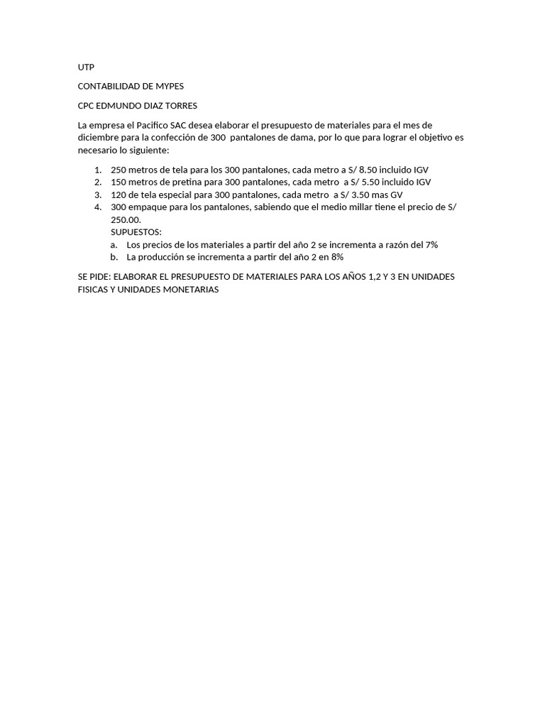 S17.s1 Presupuesto de Materiales | PDF