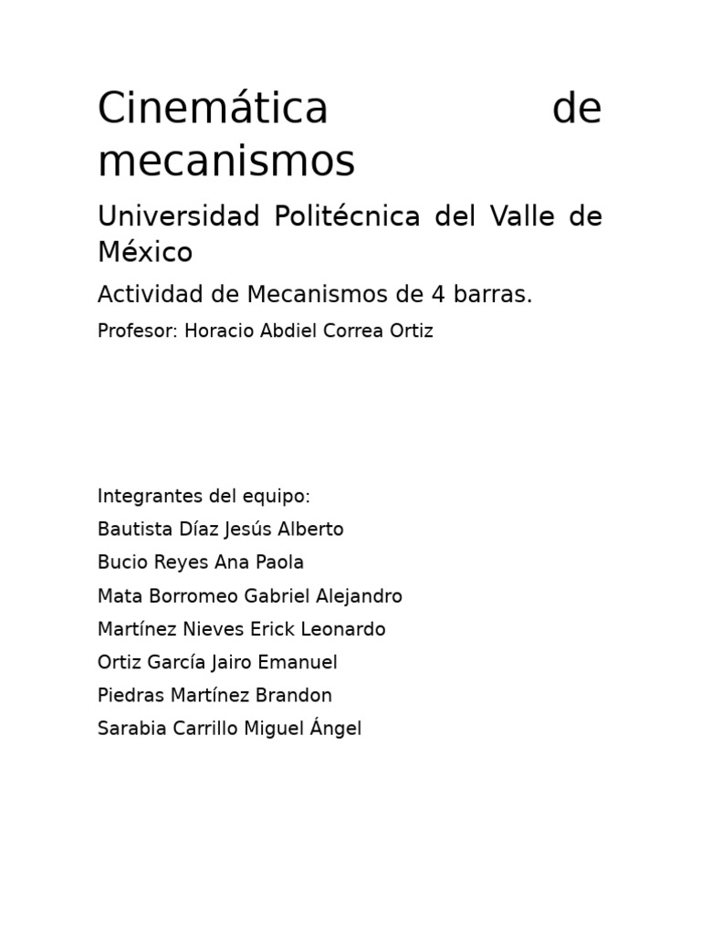 Cinemática de Mecanismos | PDF