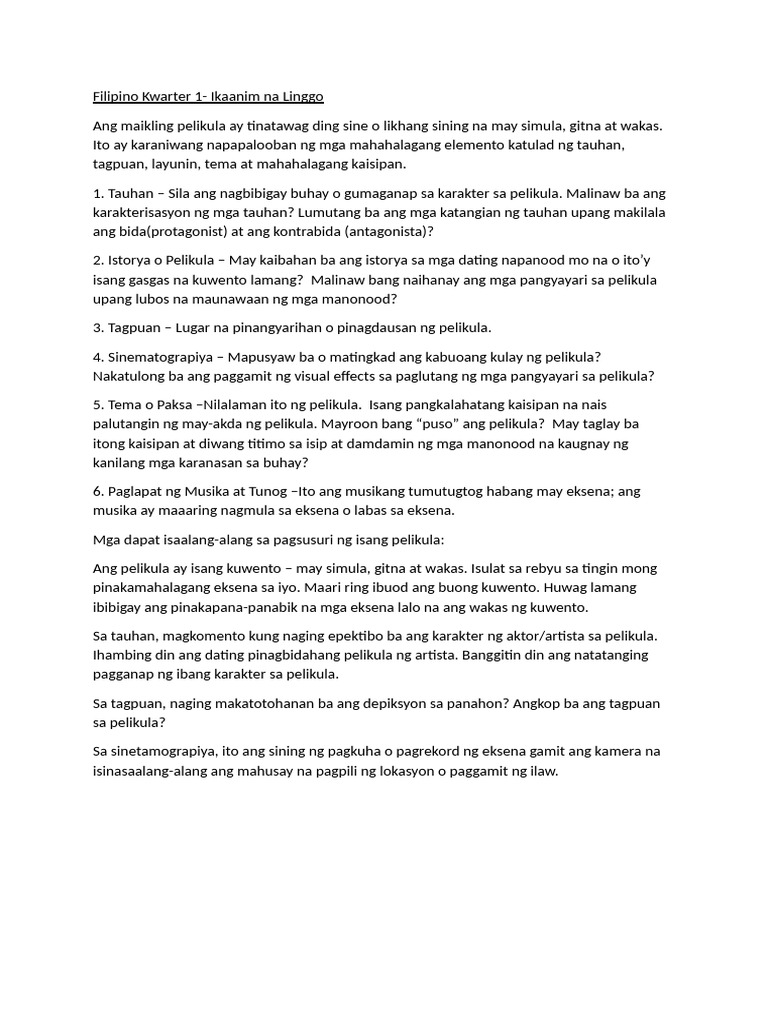 Filipino 6 Q1-W6 - D4 | PDF