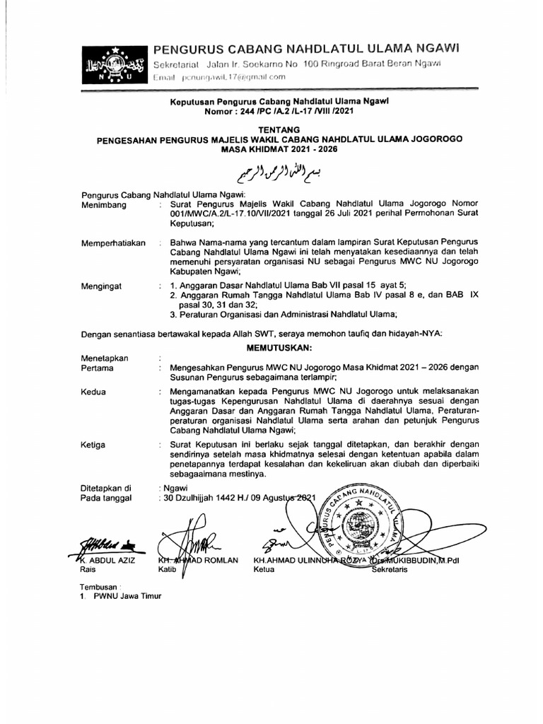 MWC Nu Jogorogo | PDF