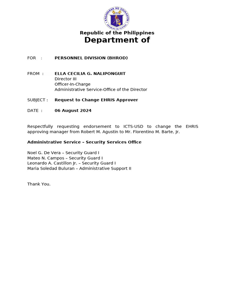 EHRIS Change Approver | PDF