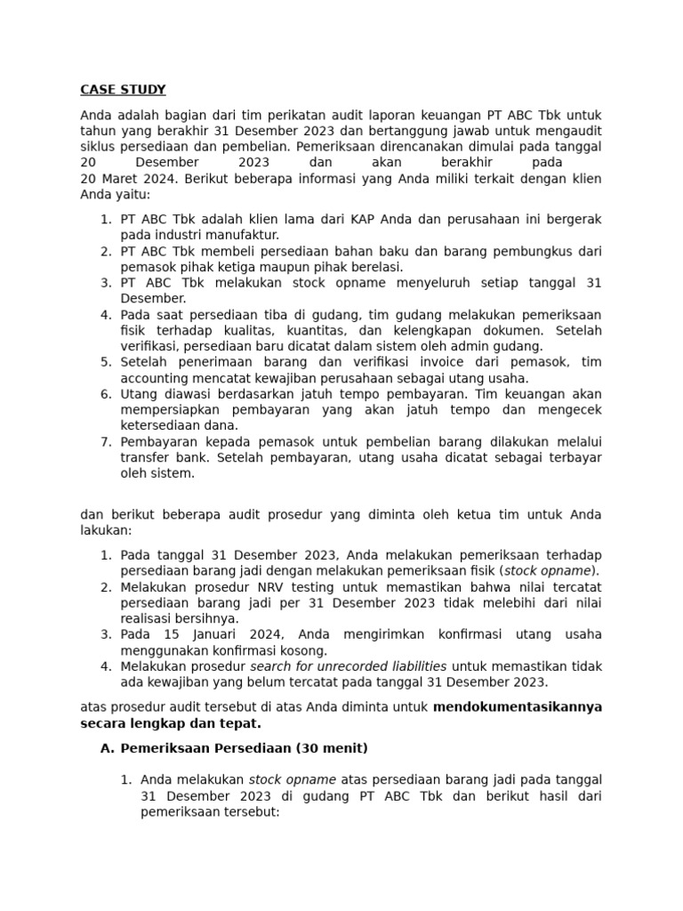 Case Study - Inventory and AP | PDF | Accounting