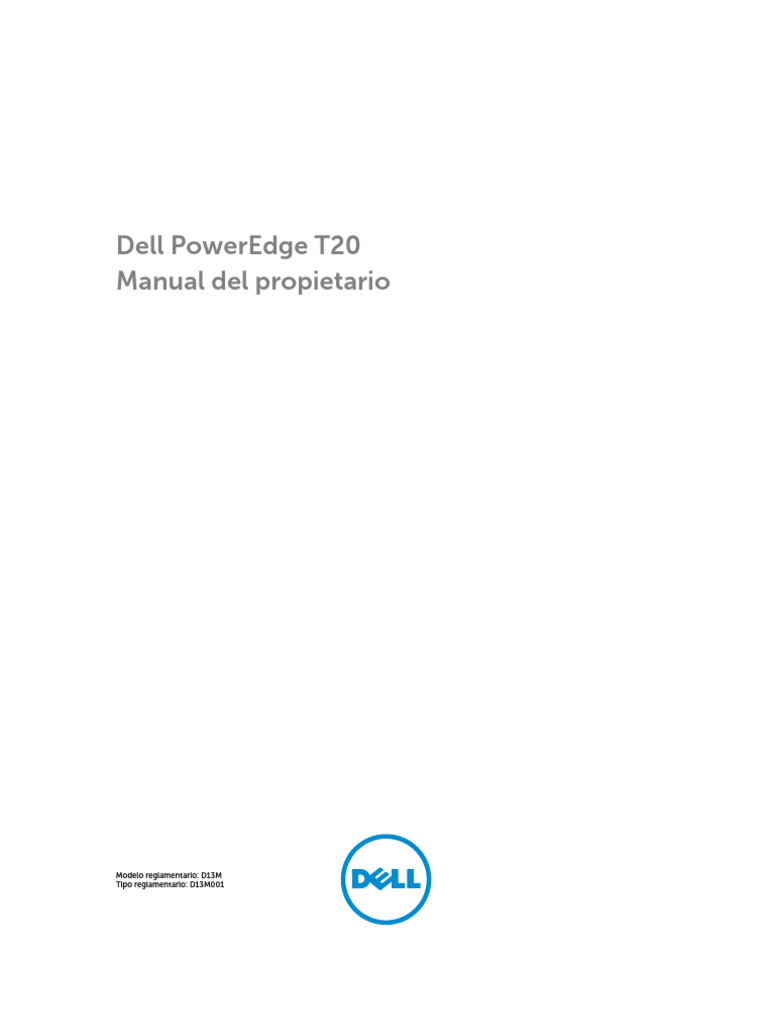 Dell PowerEdge T20 Manual Del Propietario | PDF