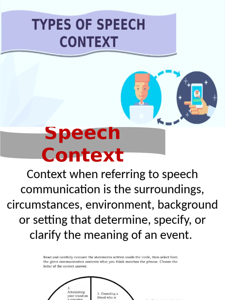 Types of Speech Context M5 | PDF