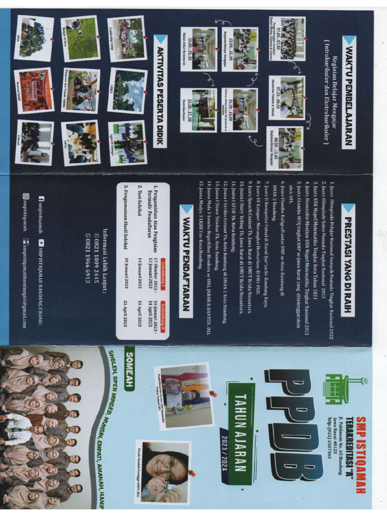 Brosur PPDB SMP Istiqamah 2023 | PDF