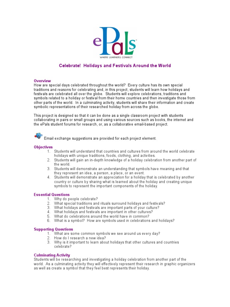 Holidays Around The World Unit Plan | PDF | Festival | Holidays