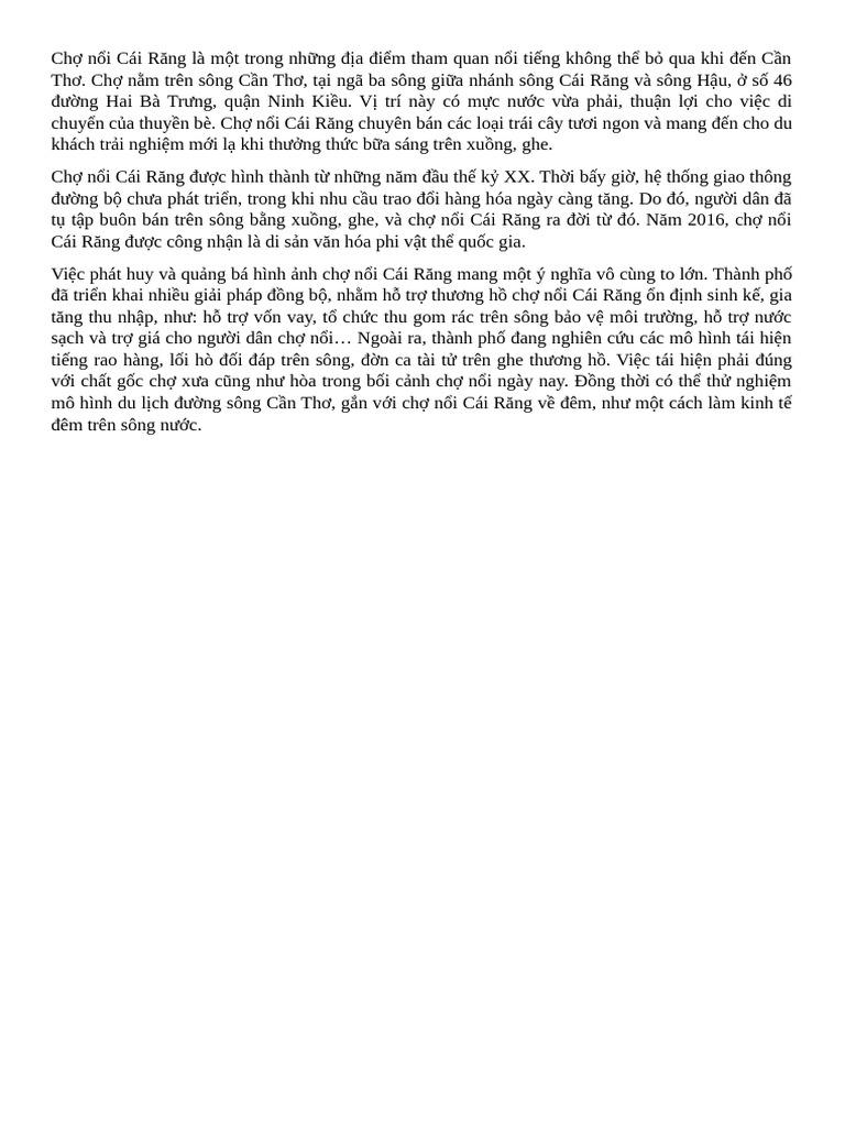 Cho Noi Cai Rang Phan 2 | PDF