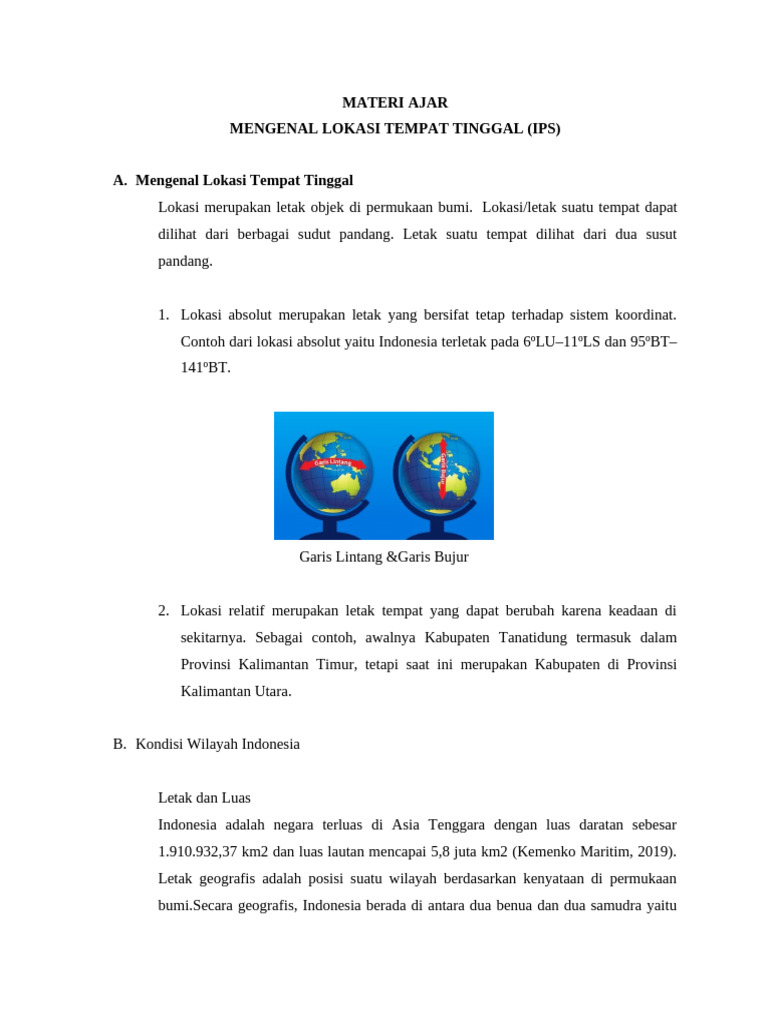 Materi Mengenal Lokasi Tempat Tinggal | PDF