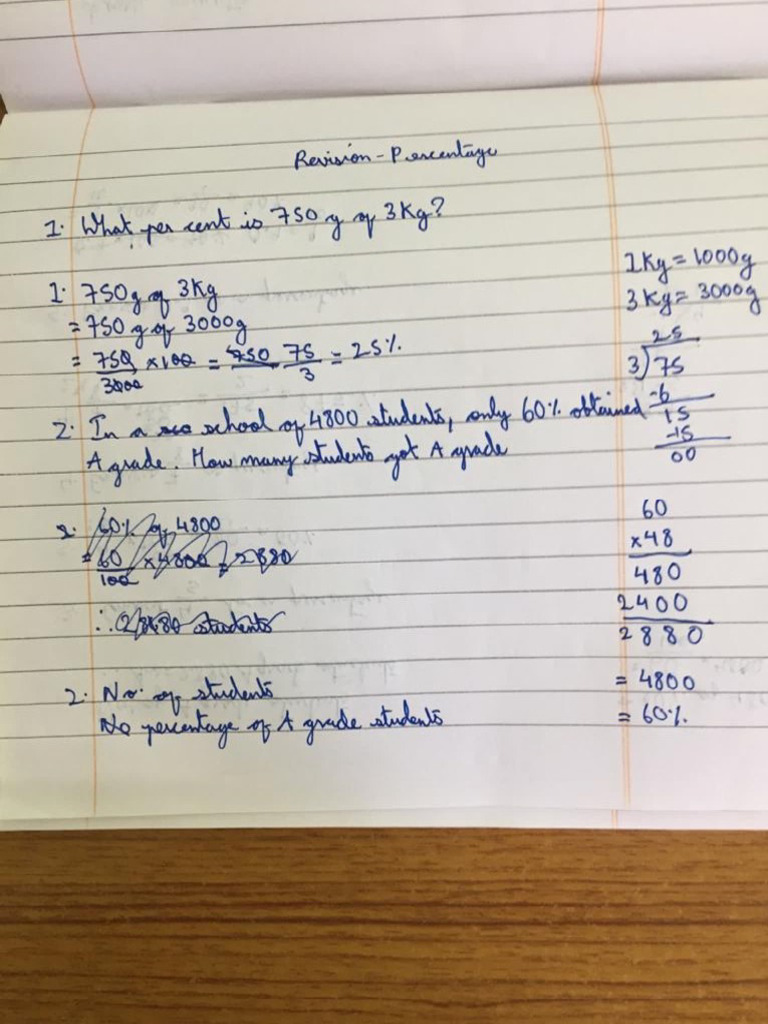 Math Revision Percentage | PDF