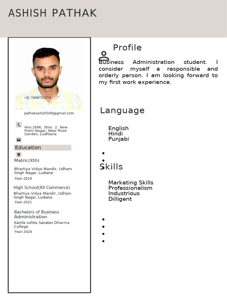 Ashish Pathak: Profile | PDF