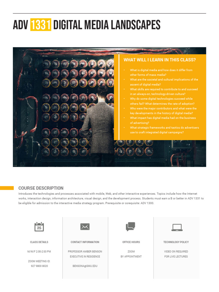 ADV 1331 Syllabus Fall 2020 | PDF